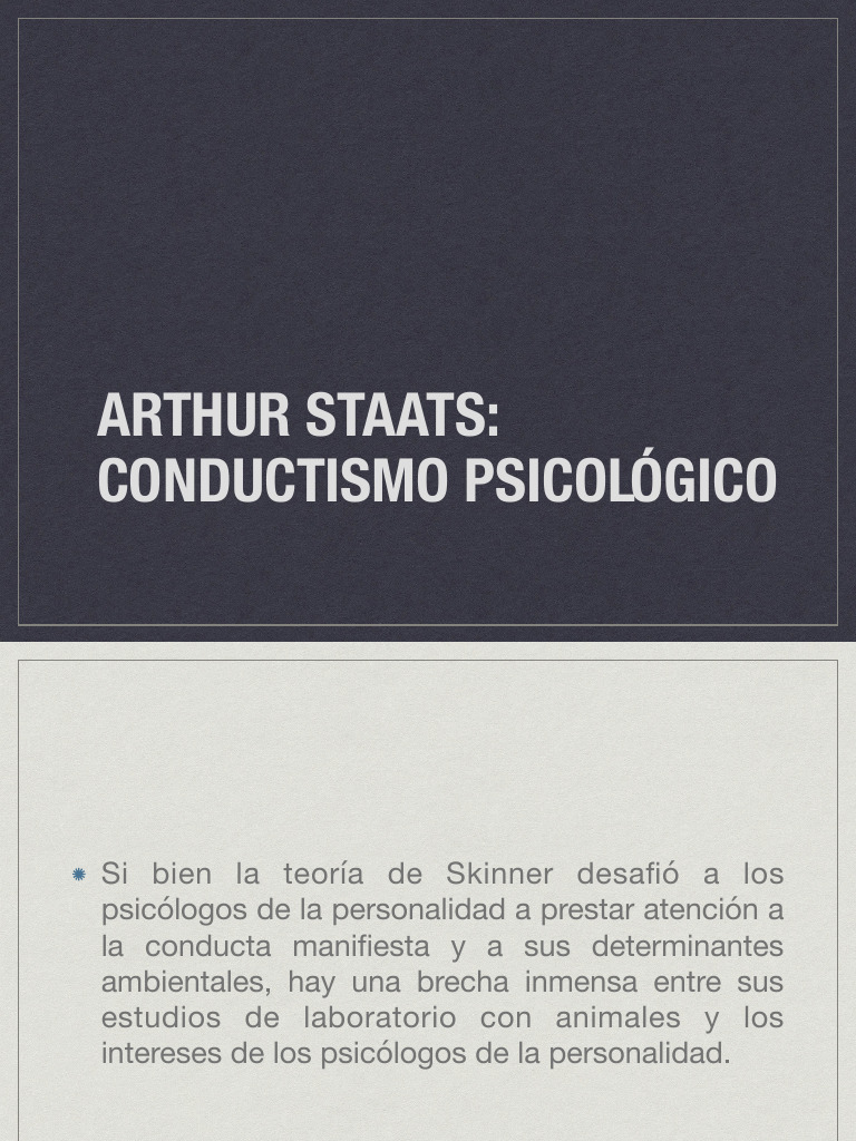 Conductismo Psicológico de Staats | PDF | Behaviorismo | Las emociones