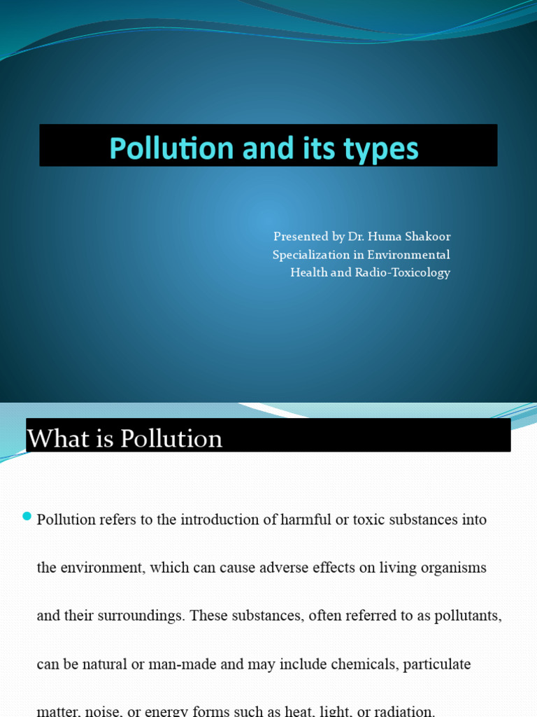 Pollution and Its Types | PDF | Water Pollution | Pollution