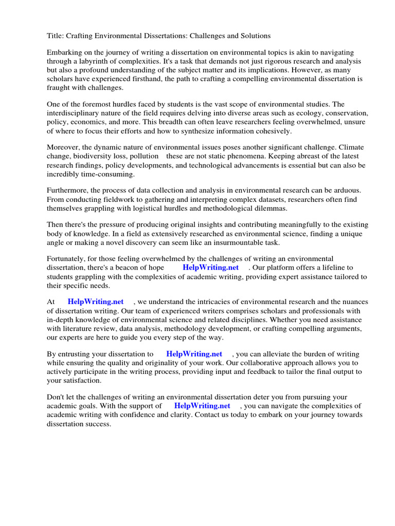 Environmental Dissertations | PDF | Environmental Law | Air Pollution