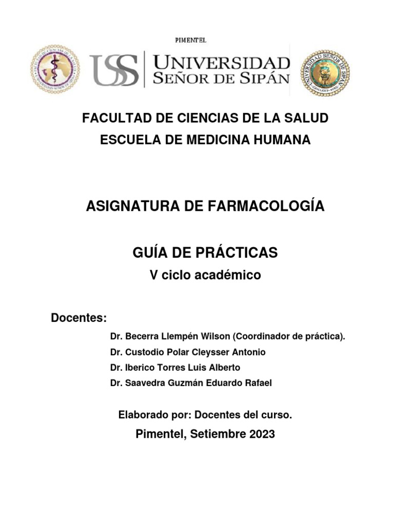Guias de Practica Farmacologia 2023 II | PDF