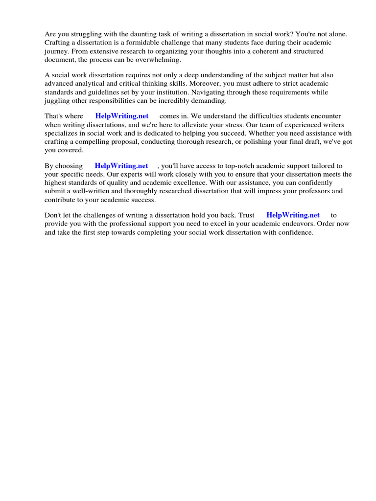 Social Work Dissertation Proposal Example | PDF | Methodology | Thesis