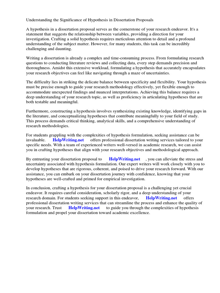 What Is Hypothesis in Dissertation Proposal | PDF | Hypothesis | Experiment