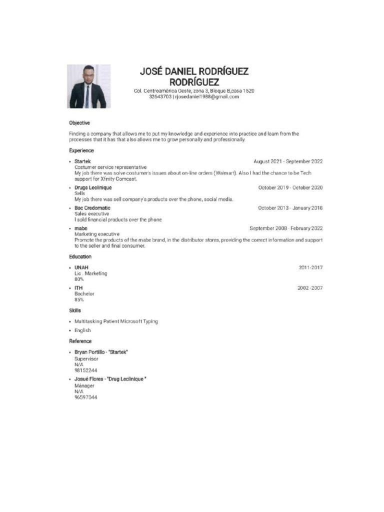 Resume Jose Daniel Rodriguez | PDF