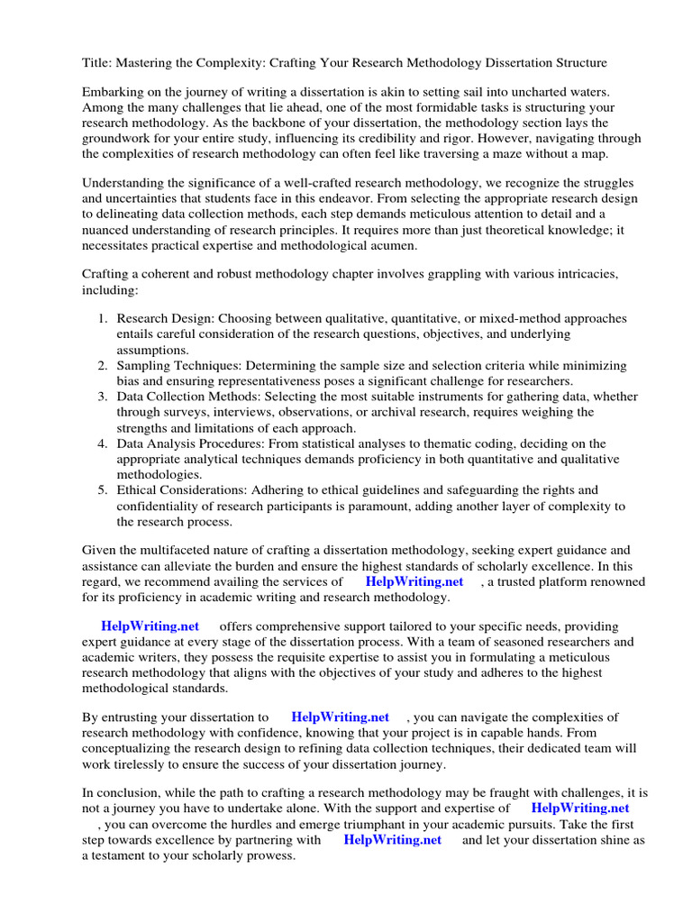 Research Methodology Dissertation Structure | PDF | Methodology | Thesis