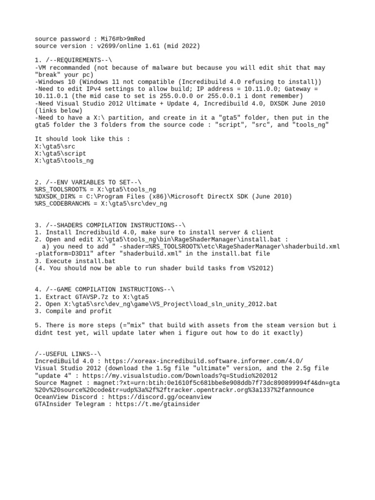 Gta 5 Build Info | PDF | Computers