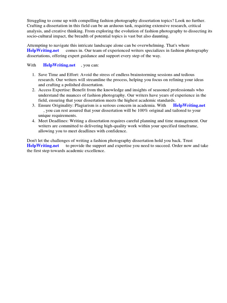 Fashion Photography Dissertation Topics | PDF | Fashion | Statistics