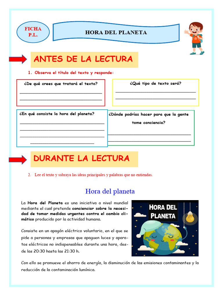 FICHA COMU Vier 22 Hora Del Planeta | PDF | Naturaleza | Entorno natural