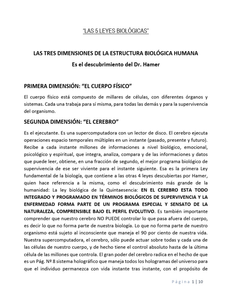 Las 5 leyes de Hamer | PDF | Estrés (biología) | Cerebro