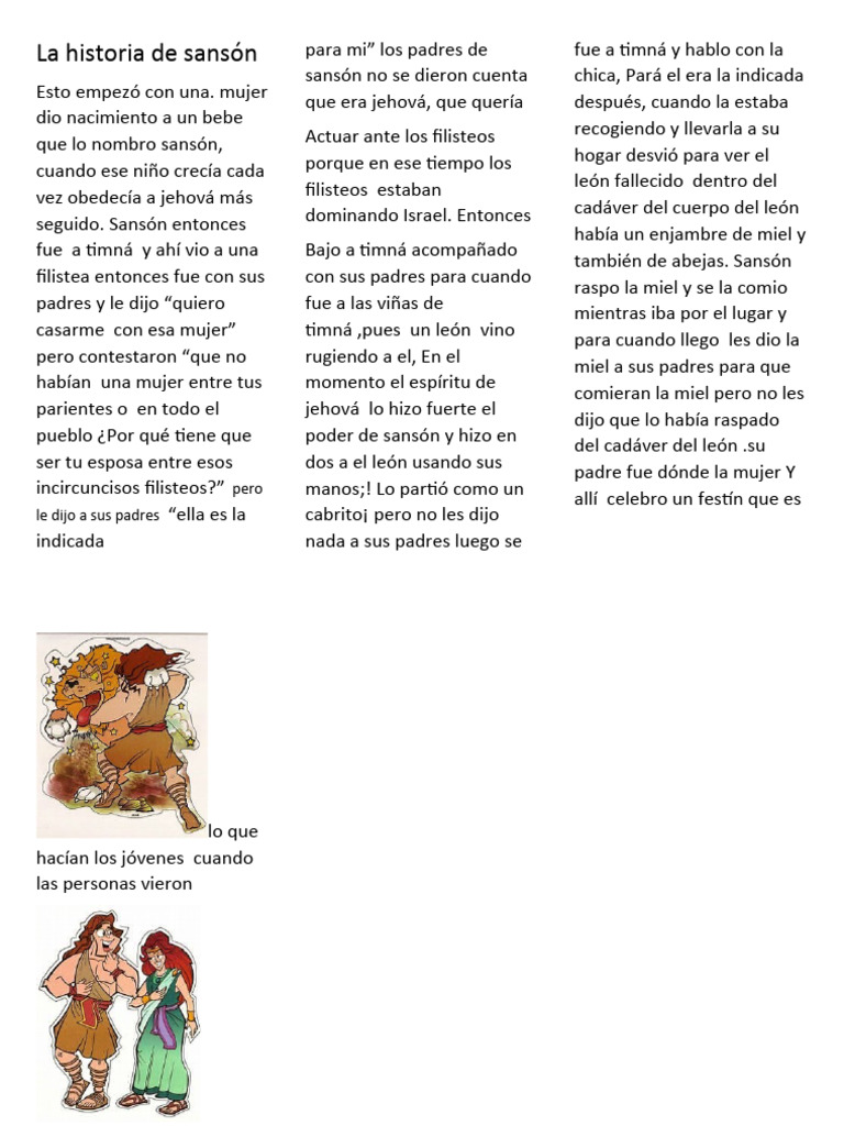 Sansón: Fuerza y Destino en Timná | PDF | Sansón