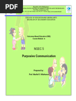 Module in Purposive Communication 1 First Year College | PDF | Communication | Language Acquisition