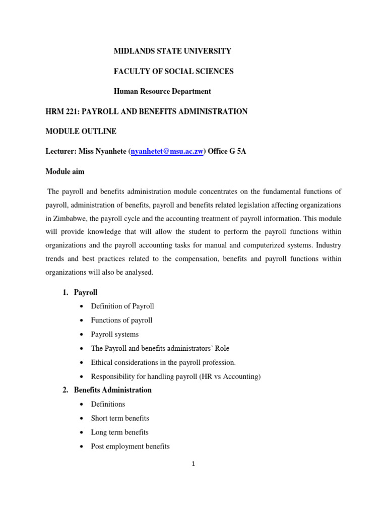 HRM 221 NOTES pdf-1-2 | Download Free PDF | Payroll | Payroll Tax HRM 221 NOTES pdf-1-2 | Download Free PDF | Payroll | Payroll Tax