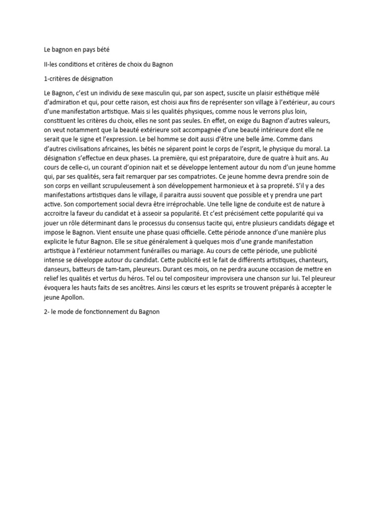 Le Bagnon en Pays Bété | PDF