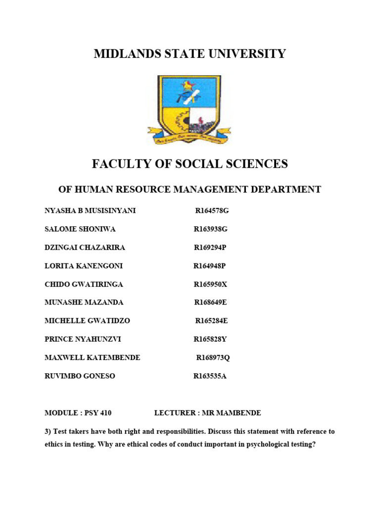 PSYCHOMETRICS GROUP 3 | PDF | Behavioural Sciences | Psychology