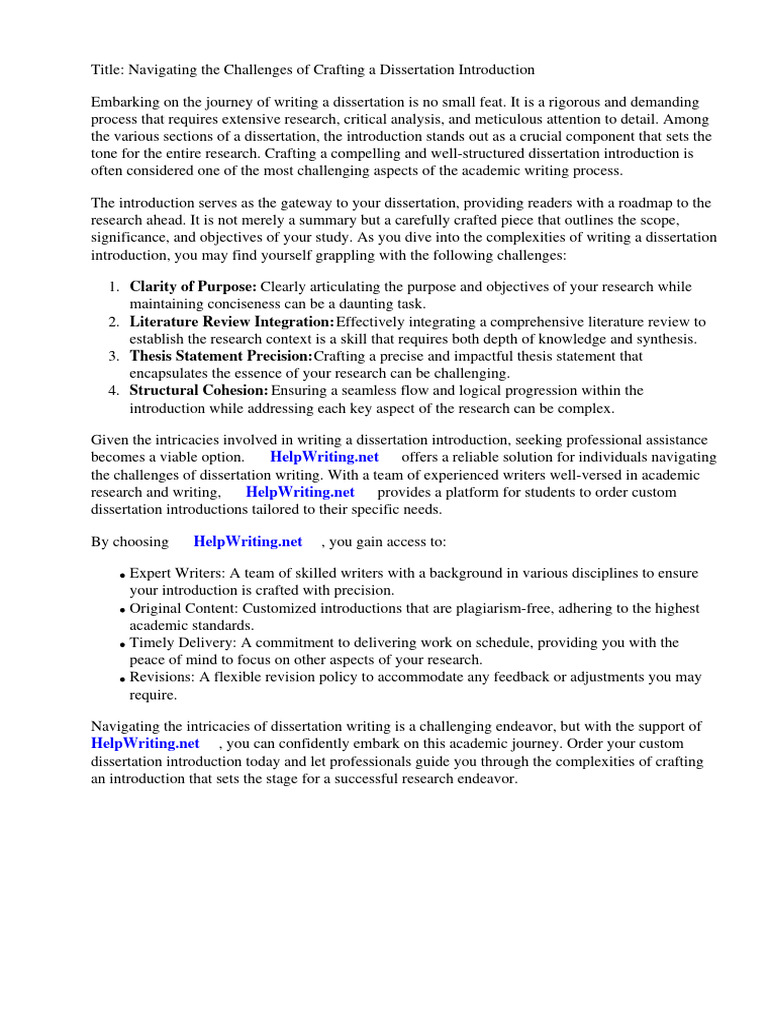 Tips On Writing A Dissertation Introduction | PDF | Thesis | Methodology