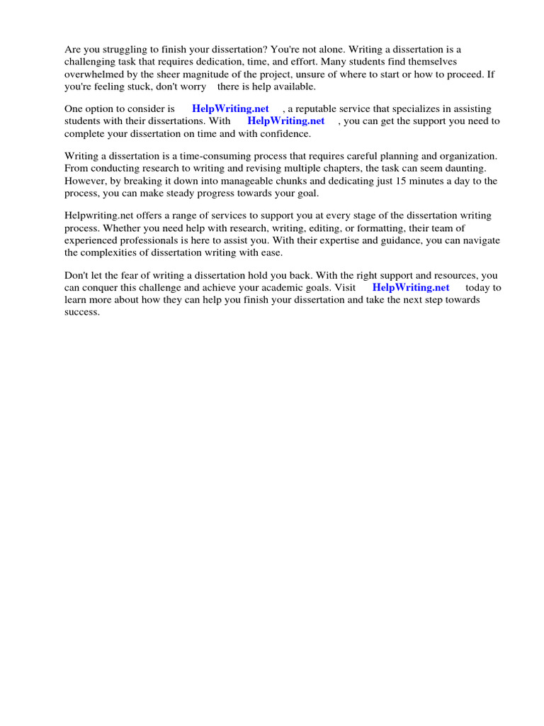 Finishing Your Dissertation 15 Minutes Day | PDF | Thesis