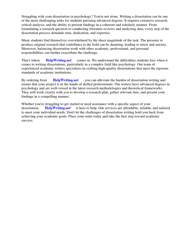 Examples of Dissertations in Psychology | PDF | Psychology | Thesis