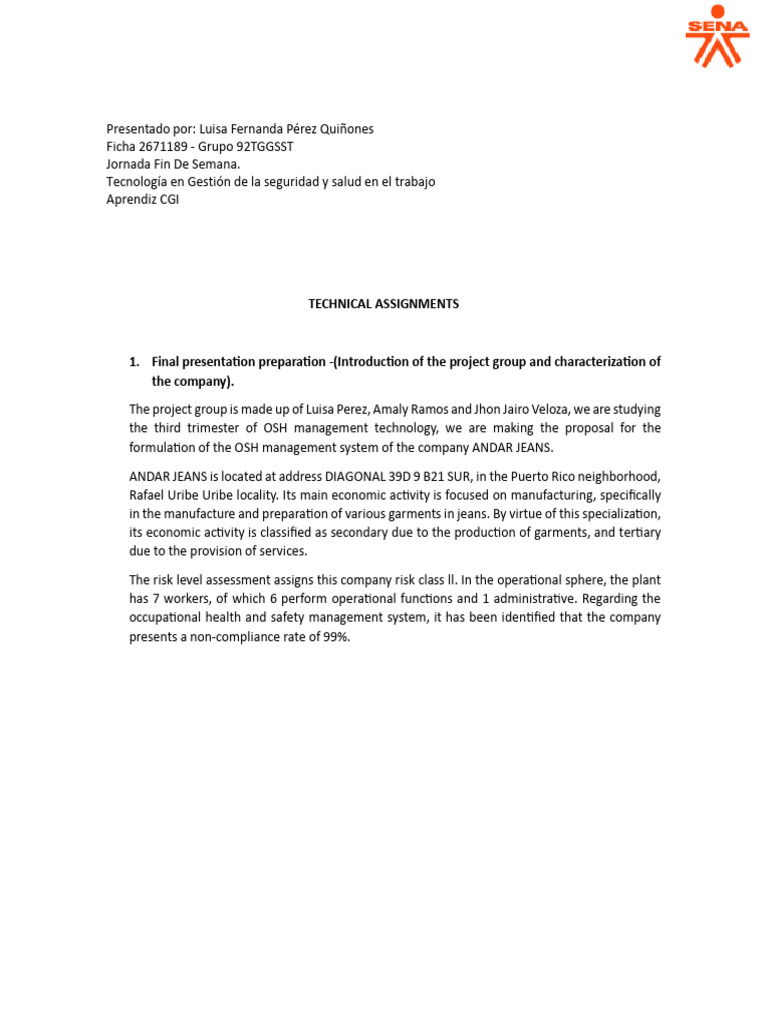 Technical English Evidence | PDF | Safety | Occupational Safety And Health