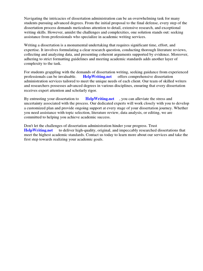 Dissertation Administration | Download Free PDF | Thesis | Methodology