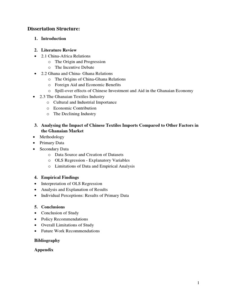 Example Dissertation Structure - Economics | PDF | Self-Improvement