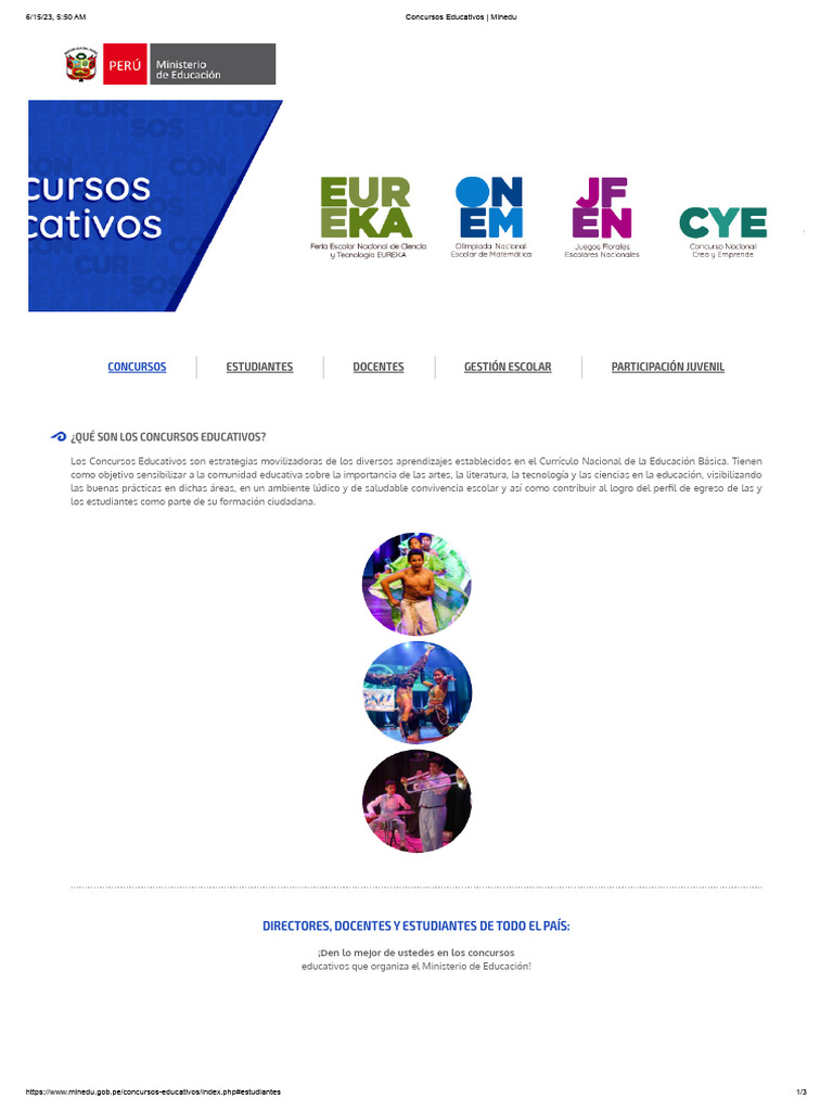 Concursos Educativos 2025 Minedu | PDF | Aprendizaje