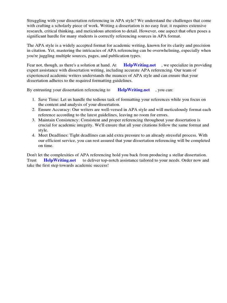 Dissertation Referencing Apa | PDF | Apa Style | Citation