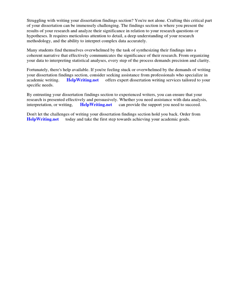 Findings Section of Dissertation Example | PDF | Thesis | Scientific Method