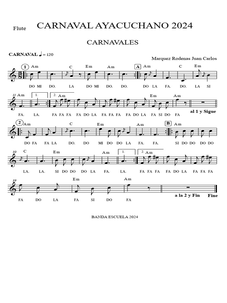 Flauta - Carnavales 2024 | PDF