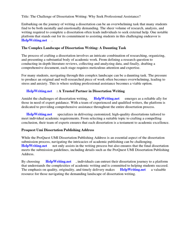 Proquest Umi Dissertation Publishing Address | PDF | Thesis | Microform