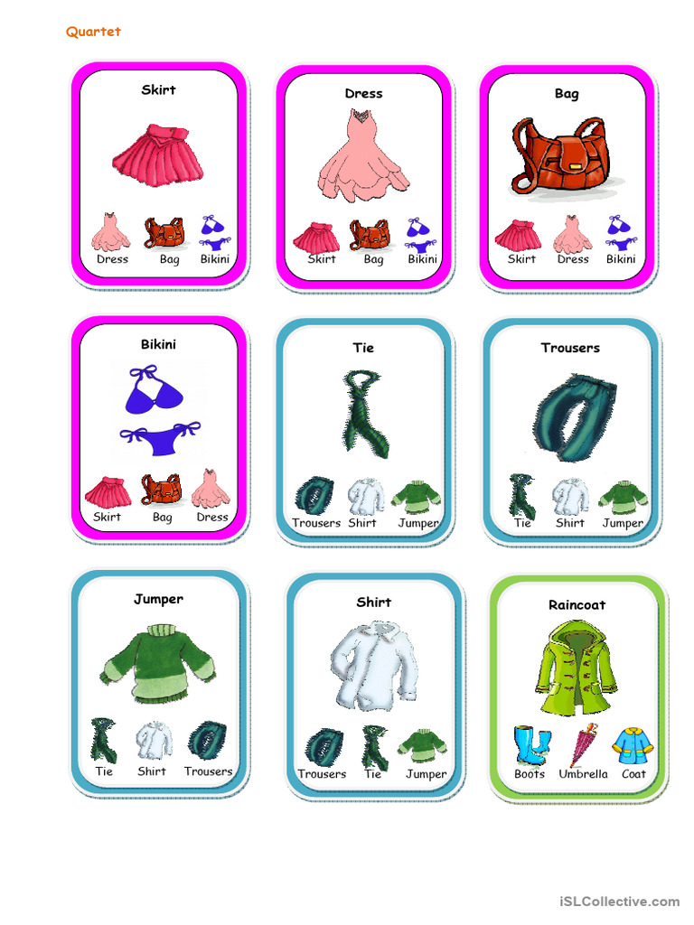 Quartet, Card Game, Clothes | PDF