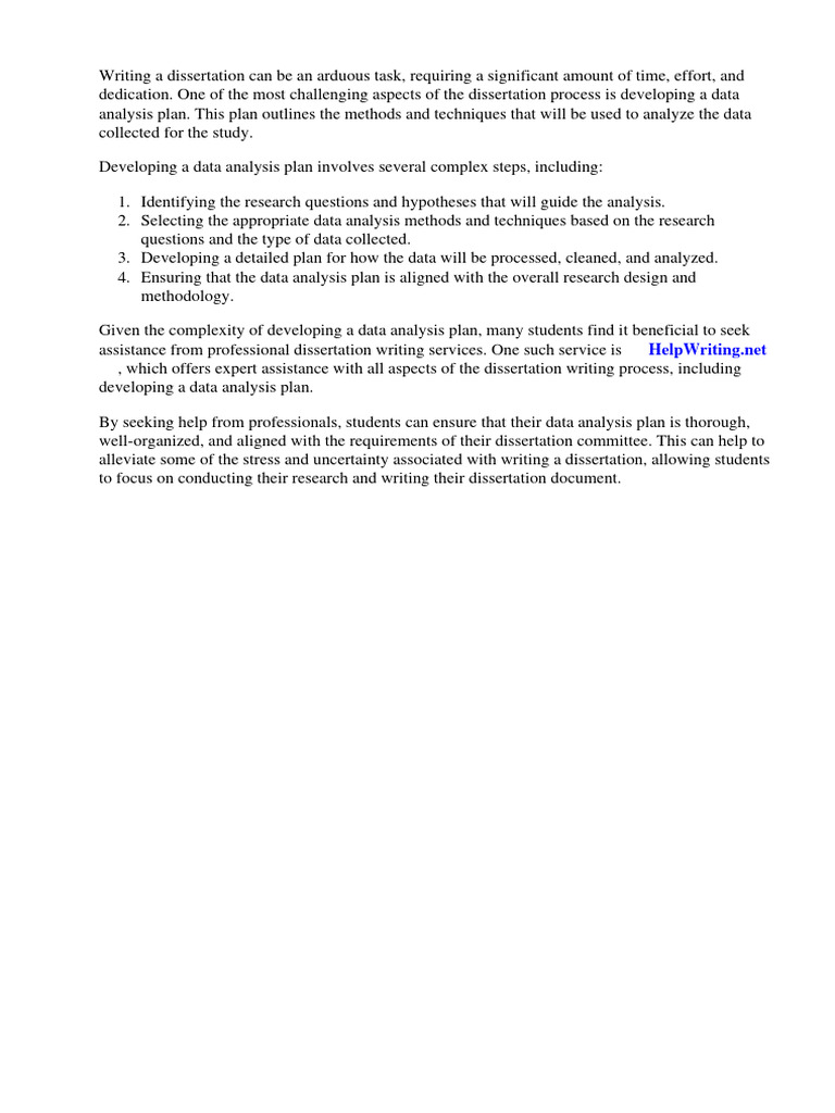 Dissertation Data Analysis Plan | PDF | Data Analysis | Data
