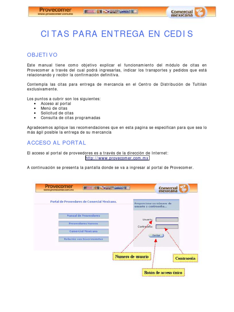 Citas Cedis | PDF | Contraseña | Transporte