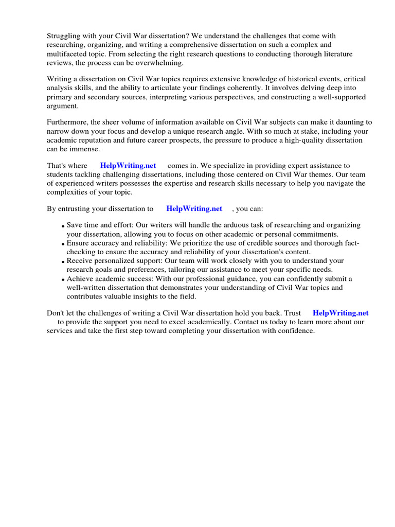 Civil War Dissertation Topics | PDF | Cost Of Living | American Civil War