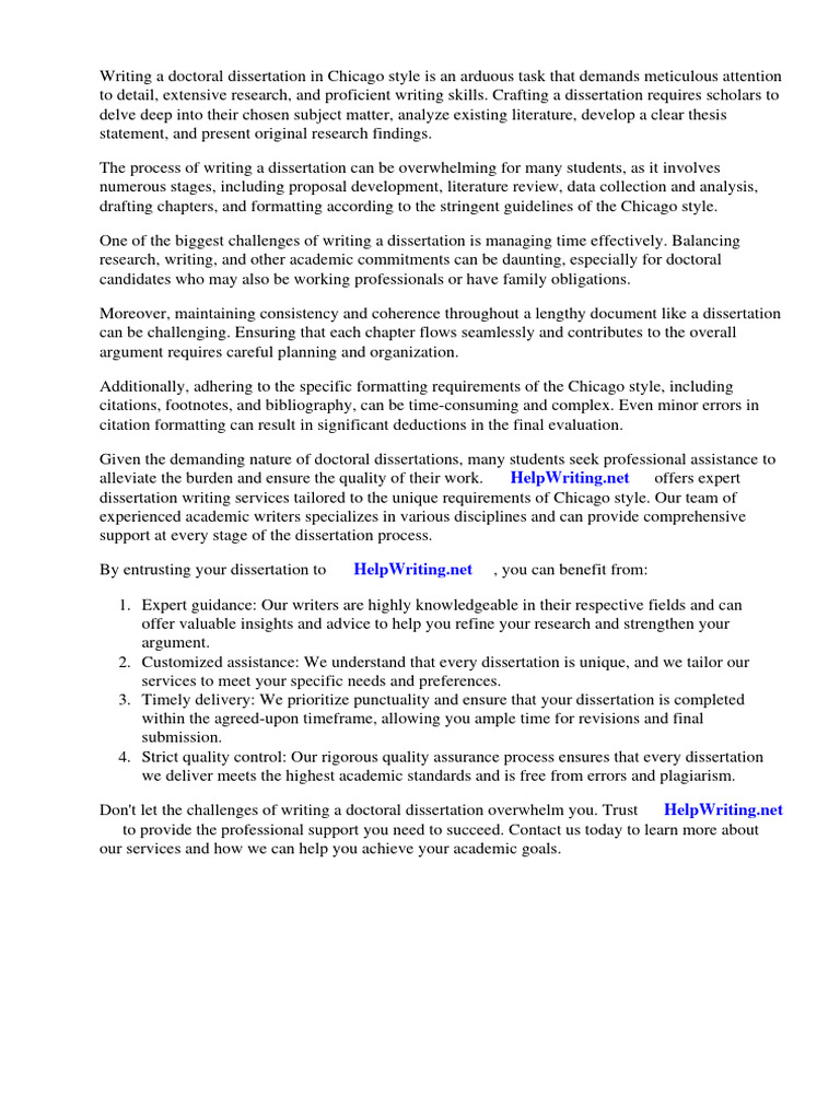 Chicago Style Doctoral Dissertation | PDF | Thesis | Citation