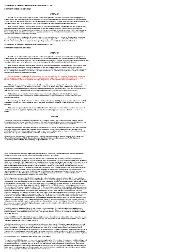 ACEL Rate | PDF | Crane (Machine) | Heavy Equipment