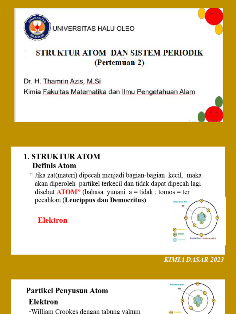 Kimia Dasar PERT 2 | PDF