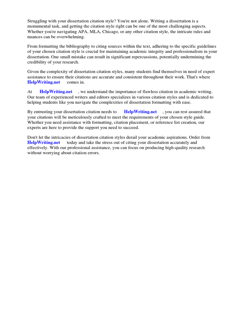 Dissertation Citation Style Pdf Citation Apa Style