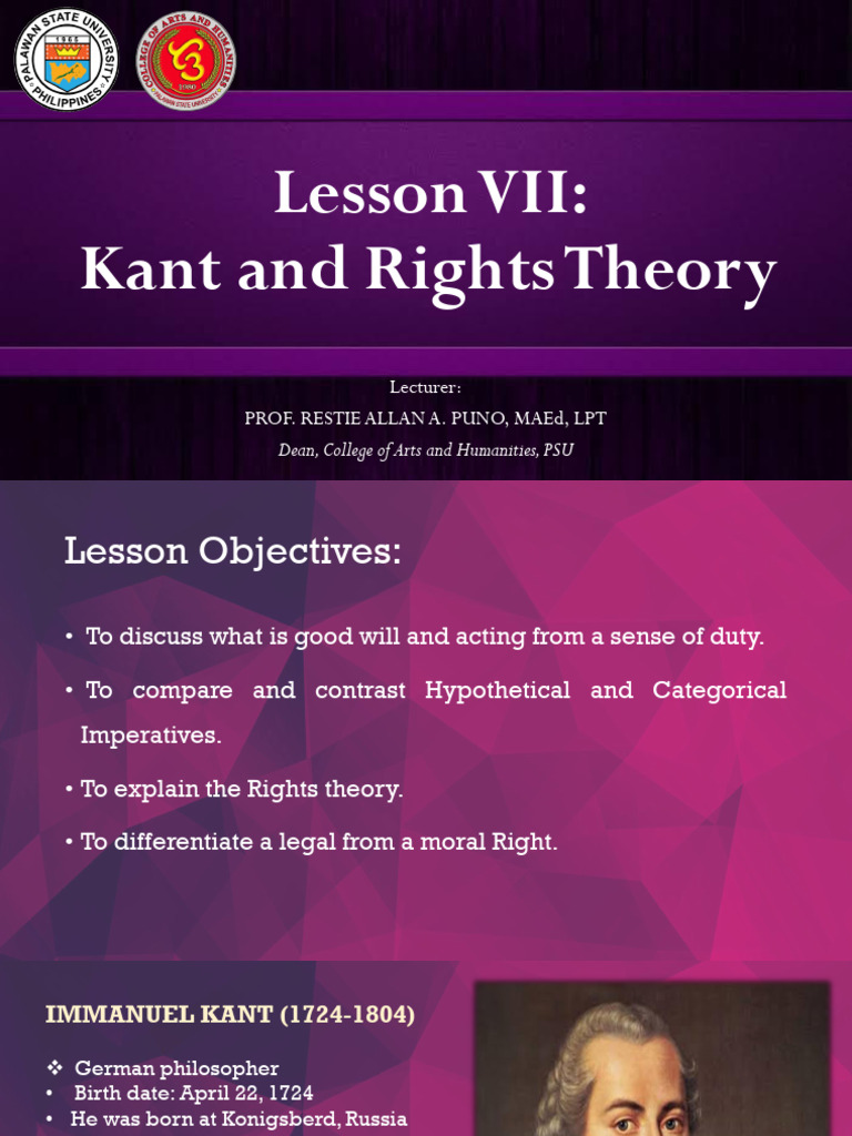 Topic 11 Kant and Right Theory | PDF | Immanuel Kant | Rights