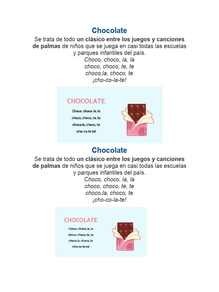 CANCION Chocolate | PDF
