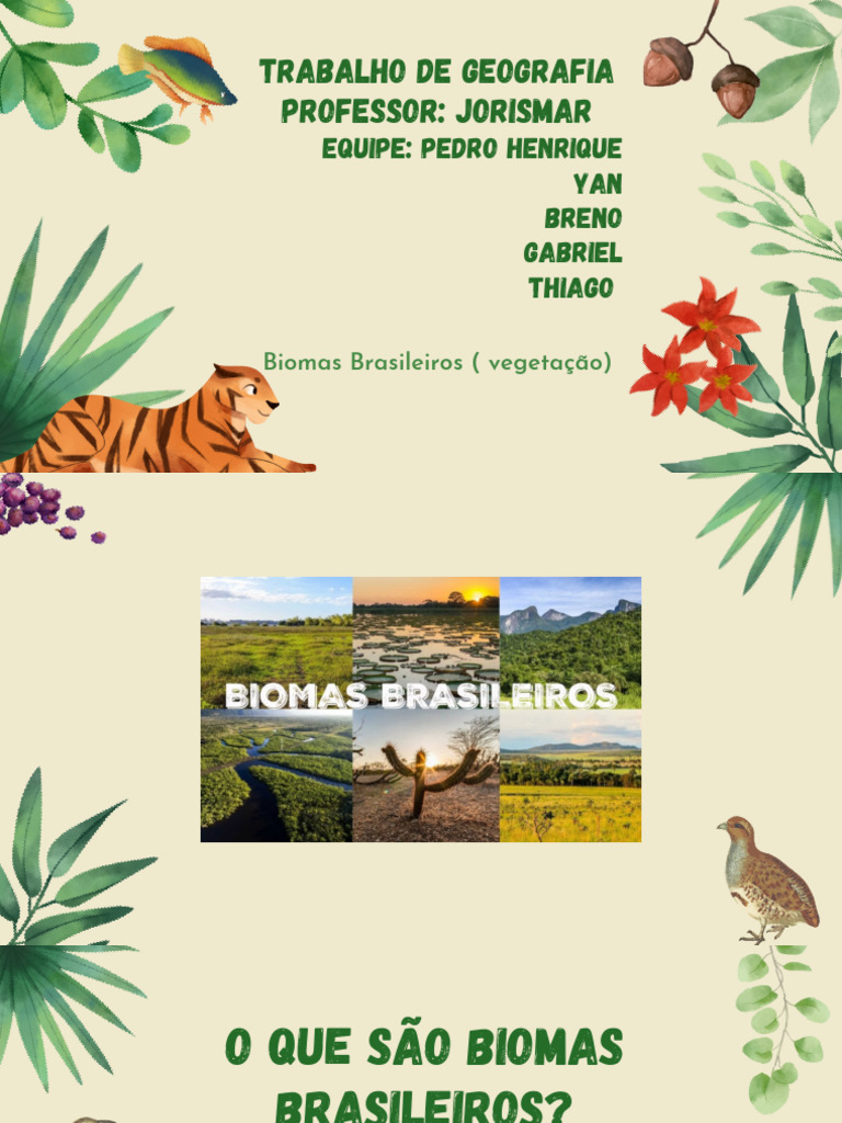 Trabalho de Geografia. Biomas Brasileirosvegetação | PDF | Floresta ...