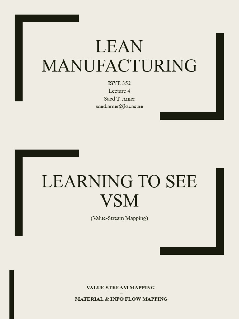 Lean Manufacturing Lec 4 | PDF | Lean Manufacturing | Business Process