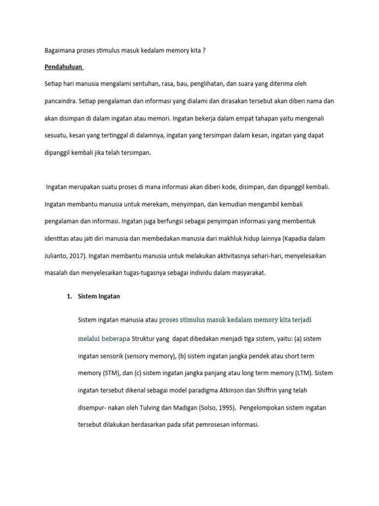Proses Ingatan | PDF