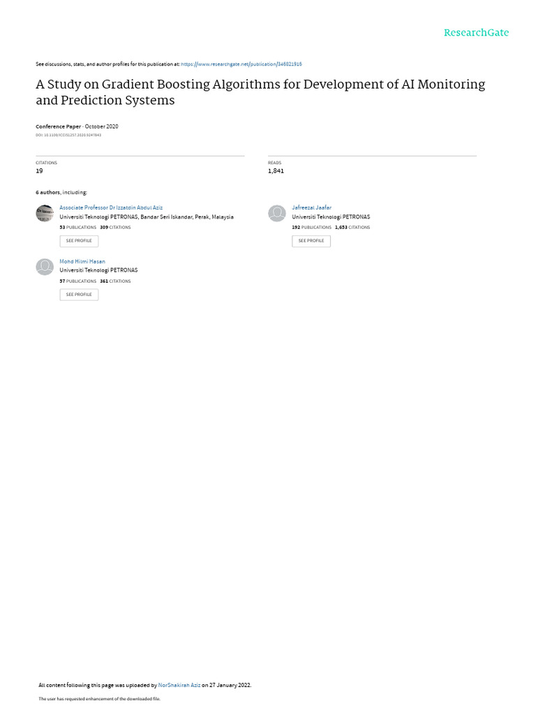 A Study On Gradient Boosting Algorithms For Development of AI Monitoring and Prediction Systems ...