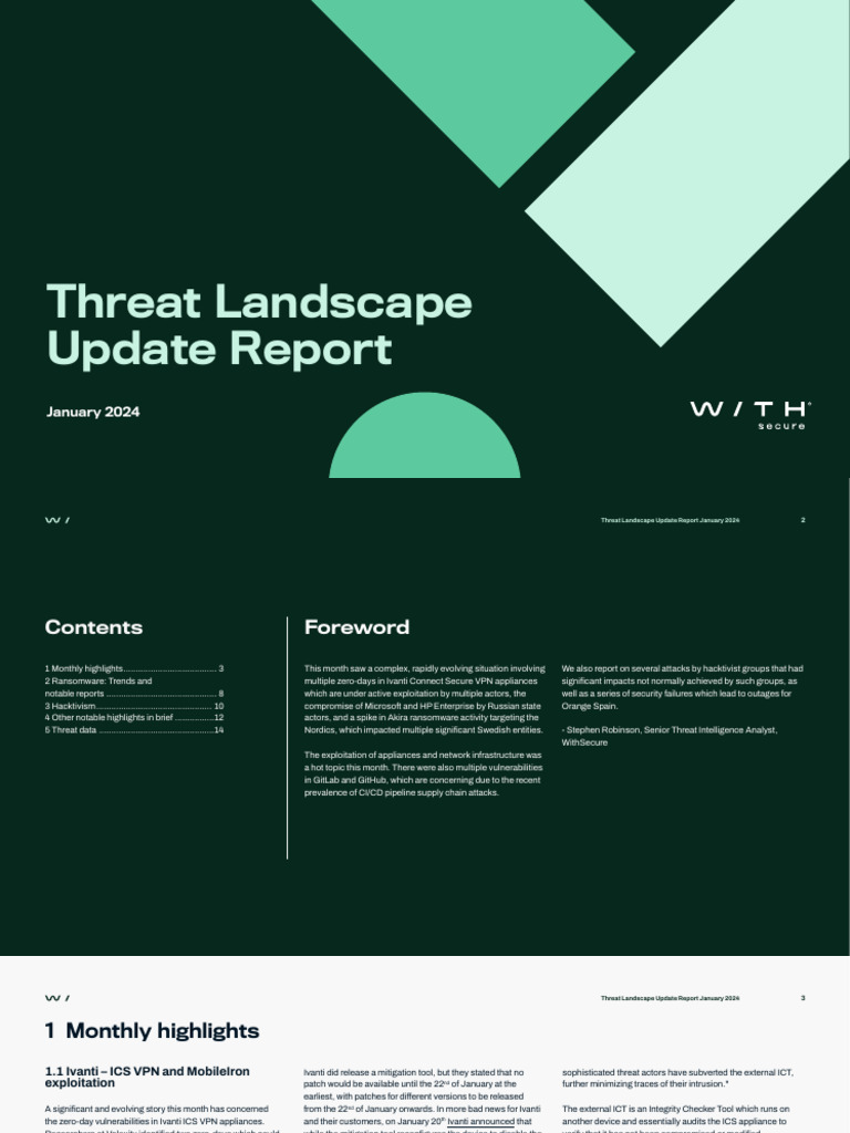 Threat Landscape Report 2024 | PDF | Security | Computer Security