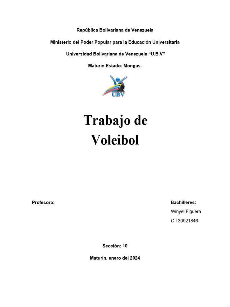 Trabajo De Voleibol Pdf Vóleibol Deportes De Equipo