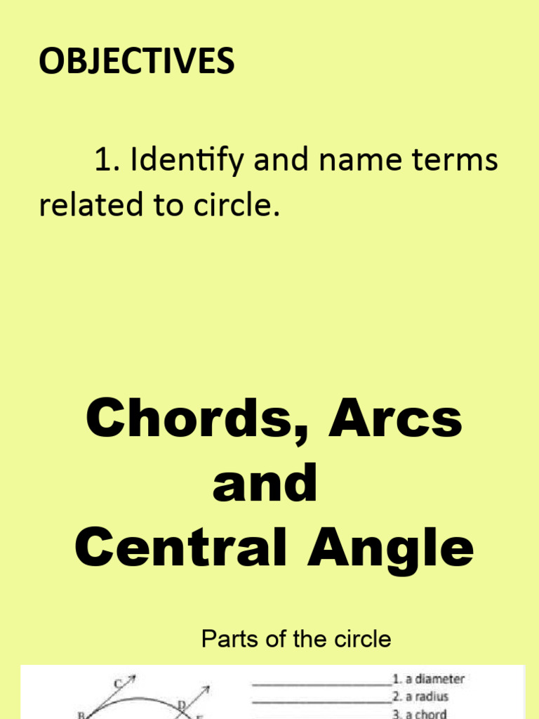 Chords Arcs and Central Angle | PDF