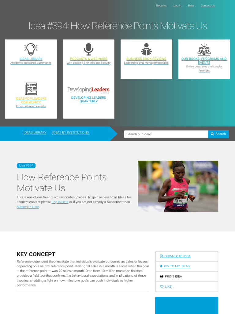 How Reference Points Motivate Us - Ideas For Leaders | PDF | Motivation ...