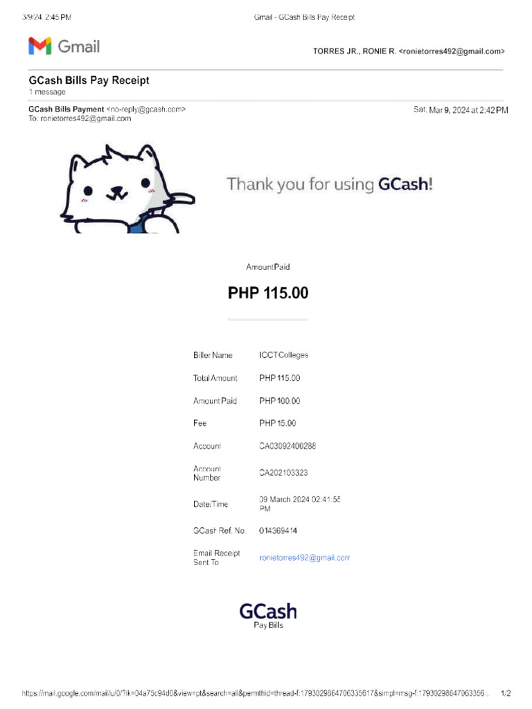 Receipt Gcash | PDF