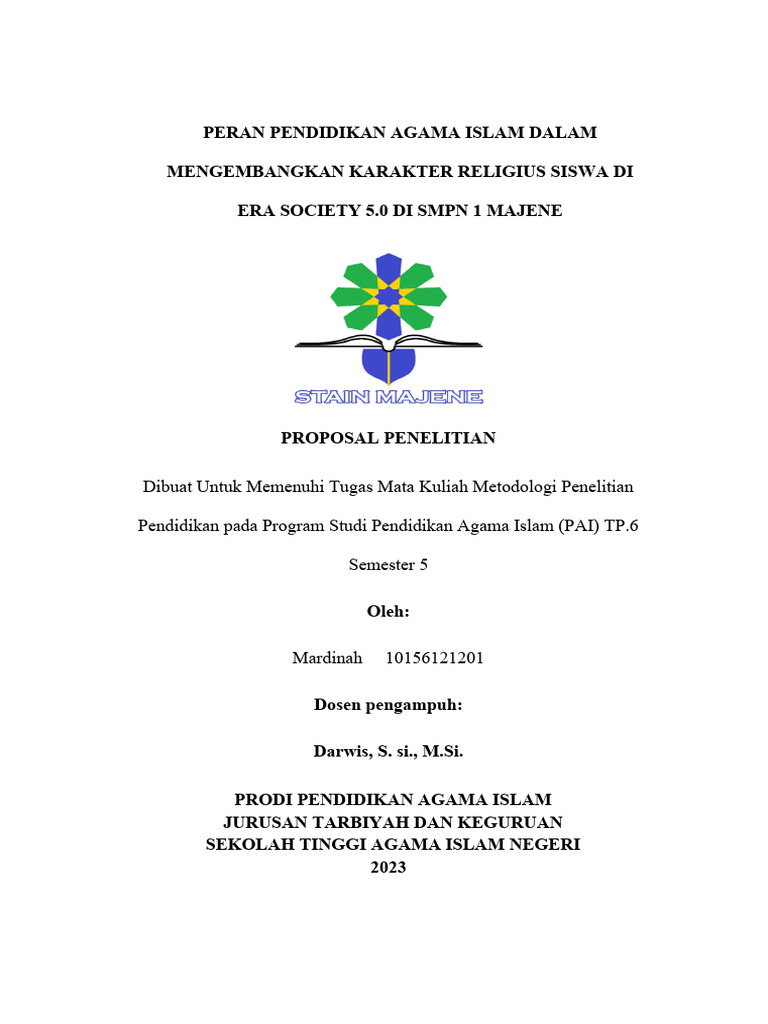 Proposal Penelitian Untuk LPJ | PDF