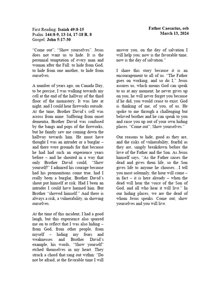 Week 4, Lent, Wednesday | PDF | Jesus