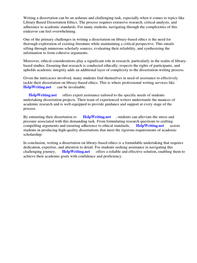 Library Based Dissertation Ethics | PDF | Qualitative Research ...